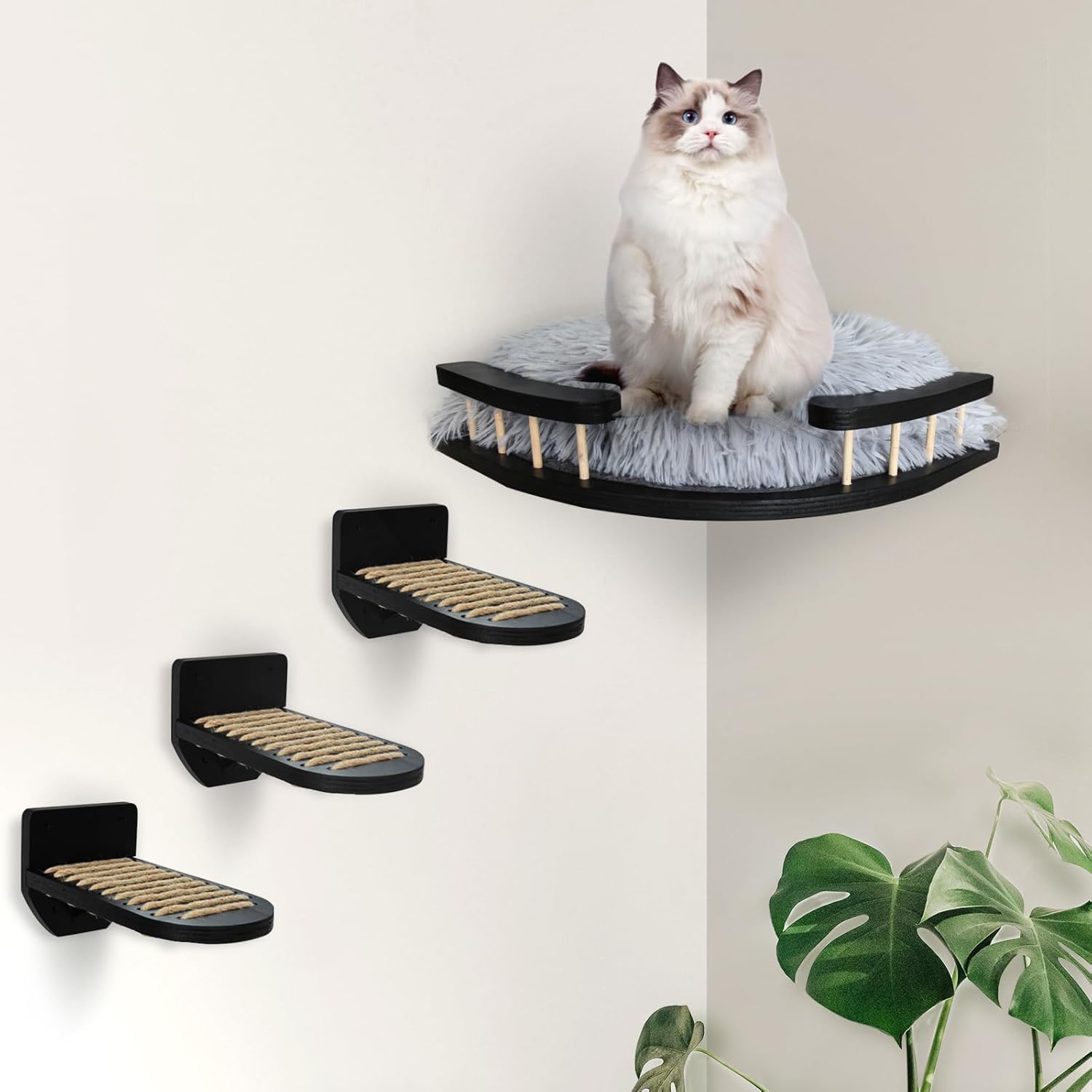 Wall-Mounted Cat Furniture Set with Hammock, Plush Philippines | Ubuy