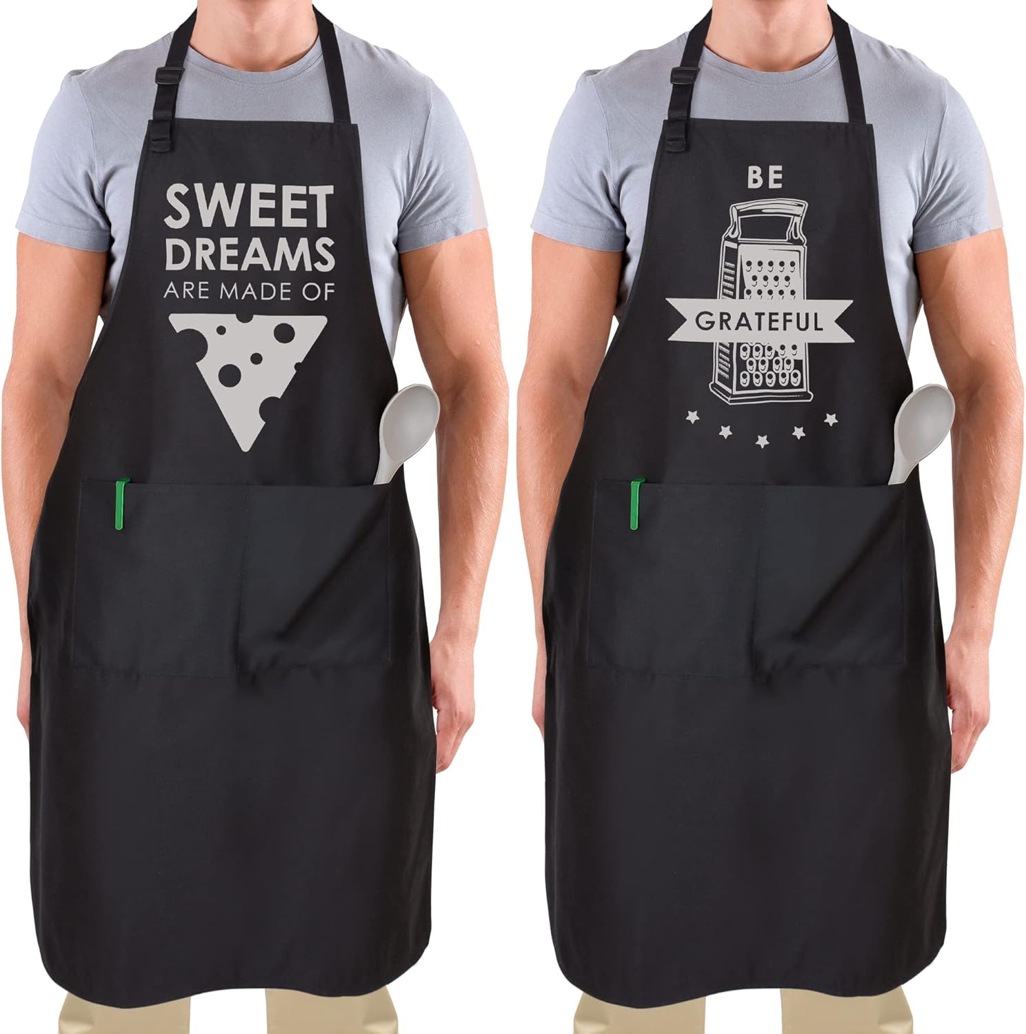 Zulay 2 Pack Humorous Aprons for Couples
